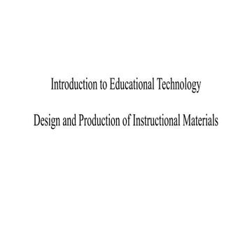 Design and Production.pptx used for instructional materials | PPTX