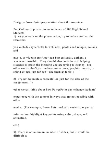 Rubric on video presentation project | DOC