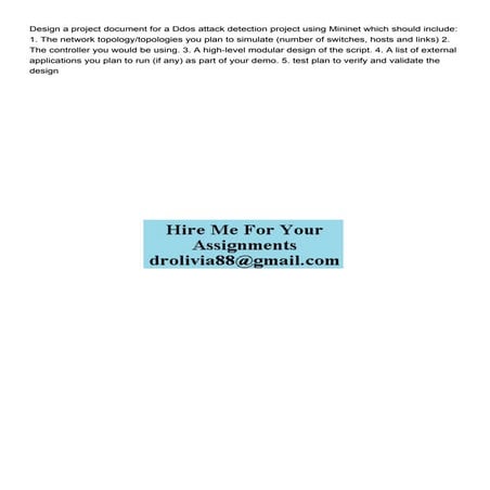 Design A Project Document For A Ddos Attack Detection Projecpdf Information And Network