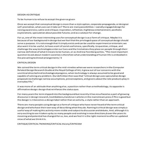Design as critique | DOCX