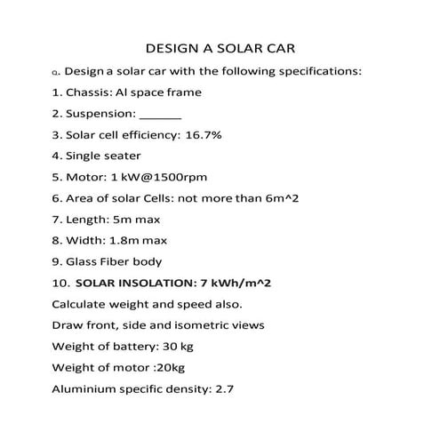 Design a solar car | DOCX