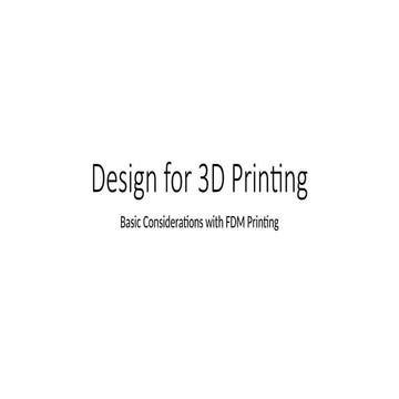 Design and Process planning for 3D printing | PPTX