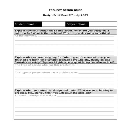 Design Brief for Engineering Design Process | PPTX