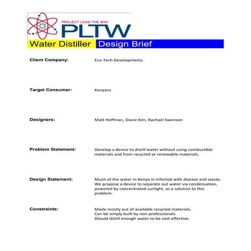 Project design brief template | DOCX