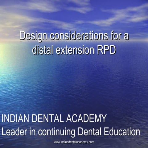 Principles of removable partial dentures / orthodontic seminars