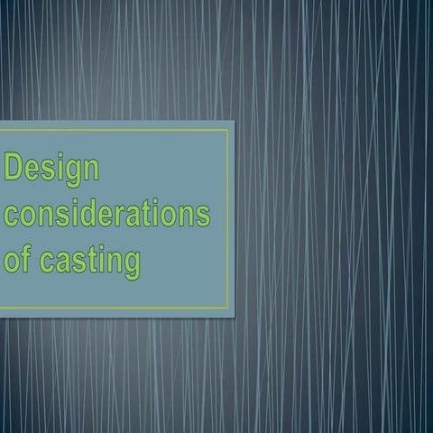 Design considerations of casting presentions in collage | PPT