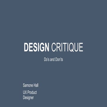 Design critique | PPTX