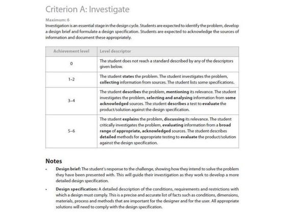 Design Cycle Criteria | PPTX