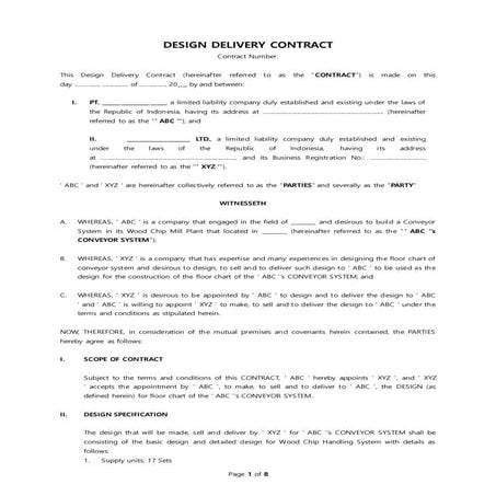 Design Delivery Contract (Purchase this doc, Text: 08118887270 ...