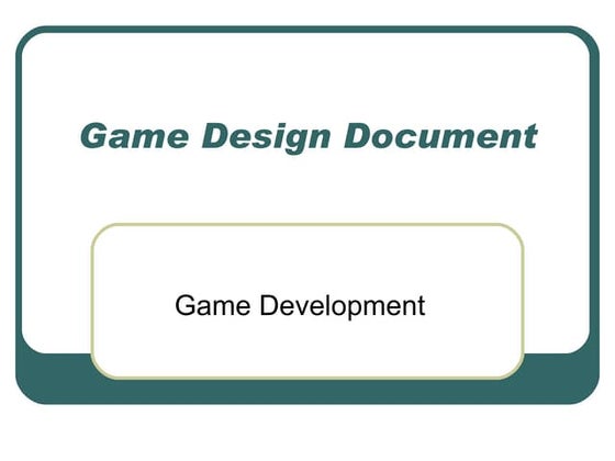 Game design document template for serious games | PDF