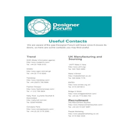 Designer forum useful resources | PDF