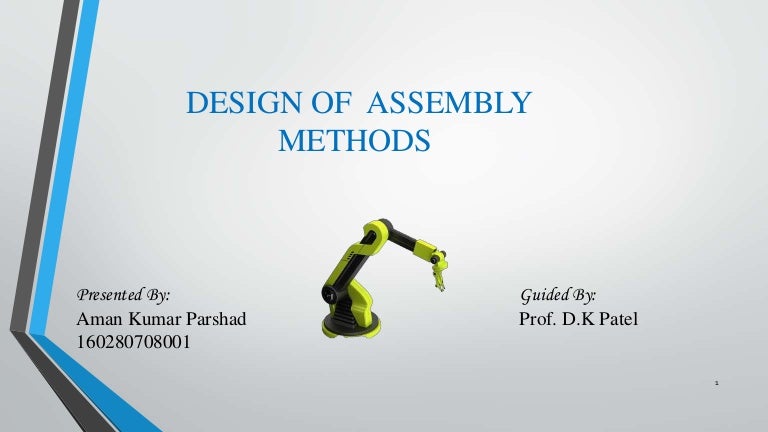 Design for assembly methods