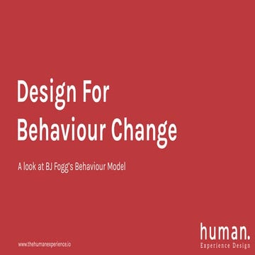 Design for Behaviour Change | PDF
