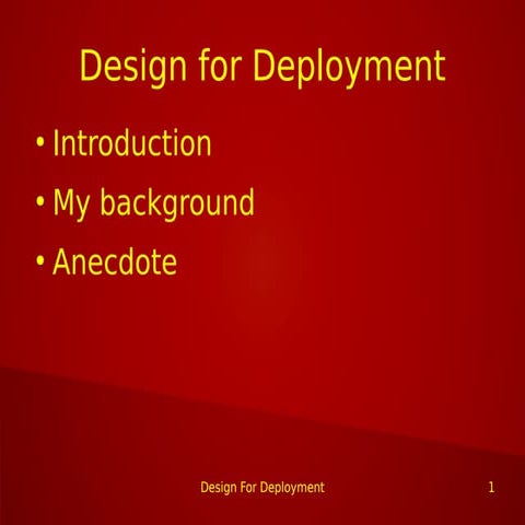 Design For Deployment | PPT