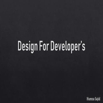 Design For Developer | Useability Engineering | PPT