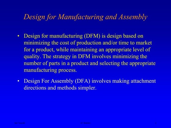 Design formanufacturingandassembly | PPT