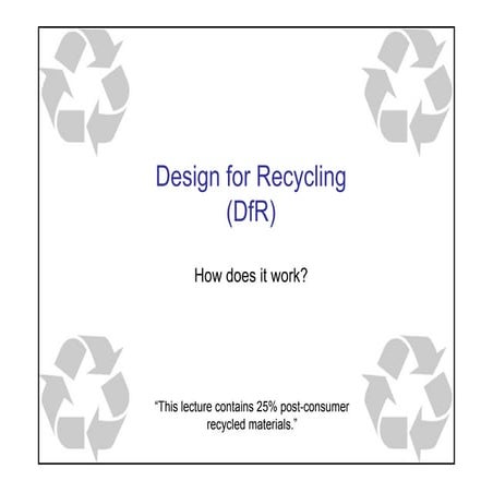 Design for Recycling | PDF