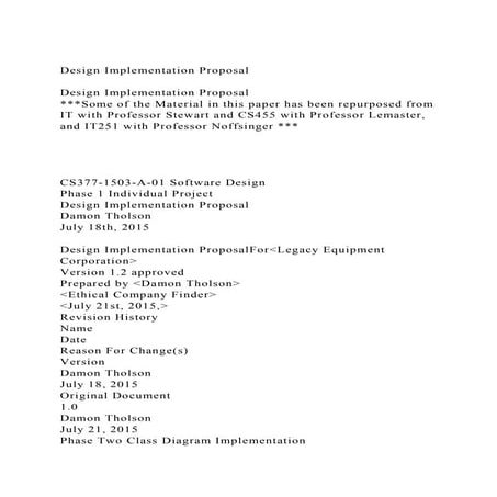 Design Implementation ProposalDesign Implementation Proposal.docx