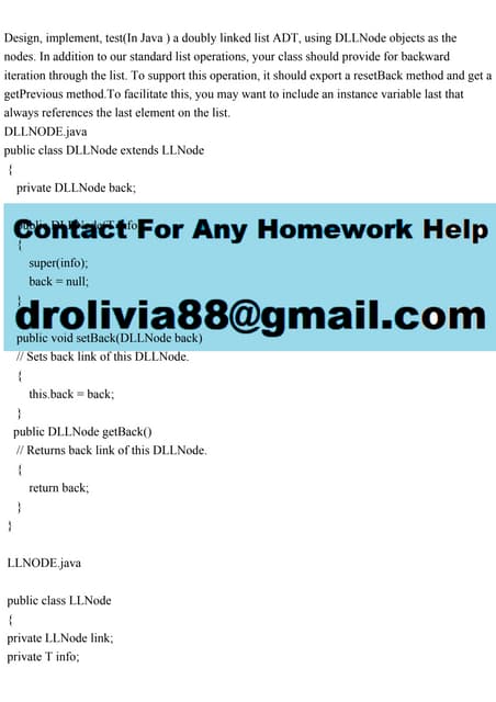 Design, implement, test(In Java ) a doubly linked list ADT, using DL.pdf Design, implement, test(In Java ) a doubly linked list ADT, using DL.pdf
