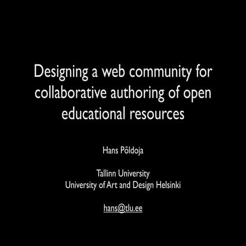 Designing a web community for collaborative authoring of open ...