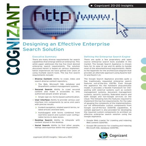 Designing an Effective Enterprise Search Solution | PDF | Search | Internet