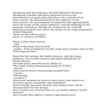 Designing and Developing a Health Education ProgramDesigning a hea.docx