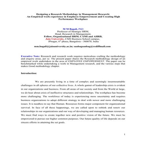 M M Bagali, PhD, Research paper, MBA Faculty, HRM, HR, HRD, PhD in HR ...
