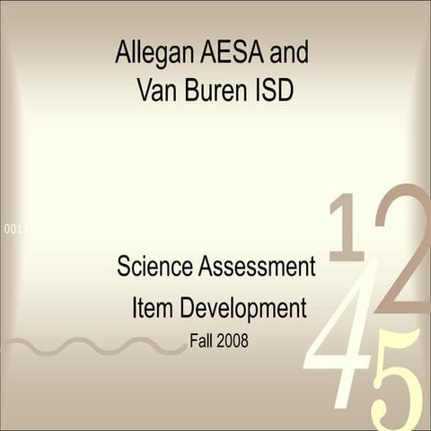 Designing Assessment Items Science Ps Version | PPT