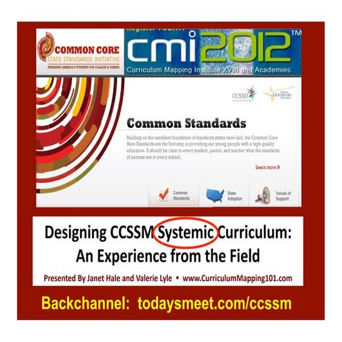 CMI 2012 Designing CCSSM Systemic Curriculum: An Experience from the ...