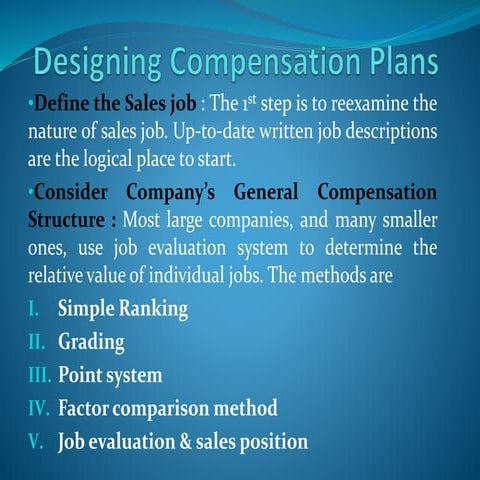 Designing compensation plans | PPTX