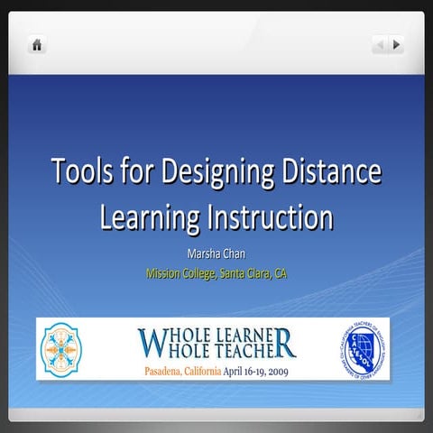 Tools for Designing Distance Learning Instruction | PPT | Web ...