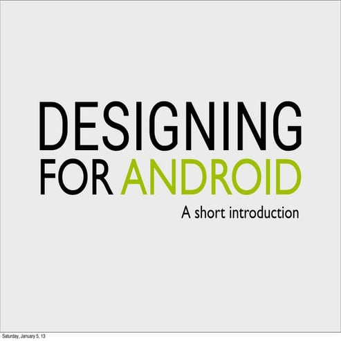 Designing for android | PDF