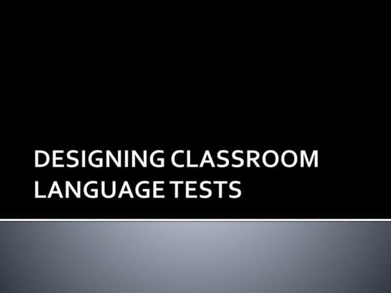 introducing language testing and assessment | PPTX
