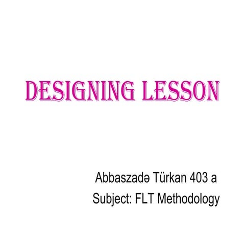 Designing lesson (1) | PPT