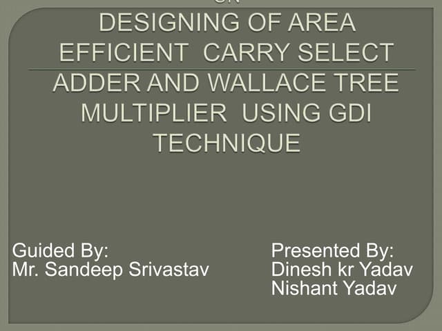 Wallace tree multiplier | PDF