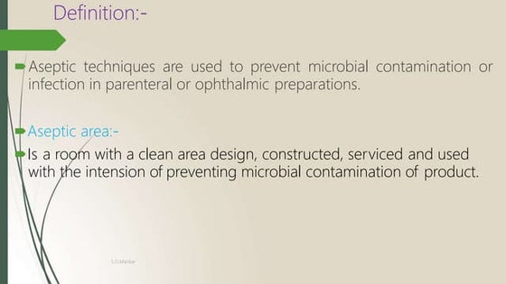 Designing of aseptic area | PPTX | Indoor Environmental Quality | Home ...