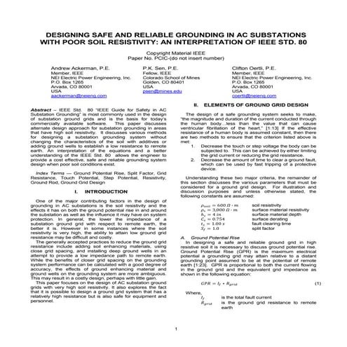 Substation Earthing Design | PDF