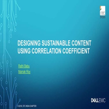 Designing Sustainable Content Using Correlation Coefficient Ppt