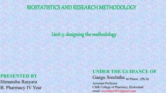 Graphs(Biostatistics and Research Methodology) B.pharmacy(8th sem.) | PPT