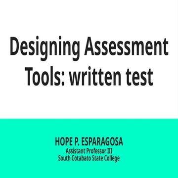 Designing Written Test of the Philippines | PPTX