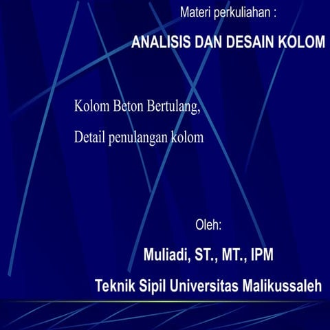 Analisis dan Design Kolom serata penulangan | PPT