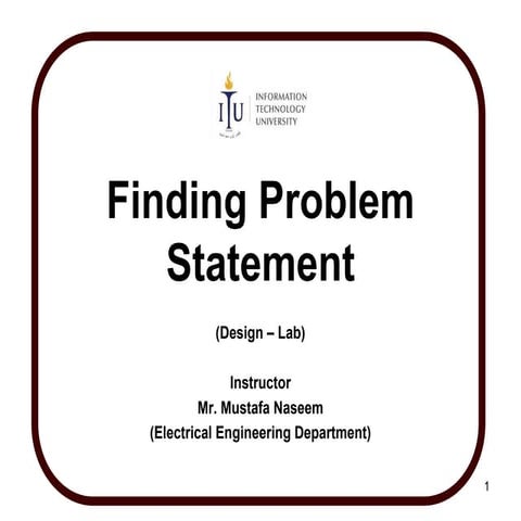 Finding A Problem Statements (D Lab) | PDF