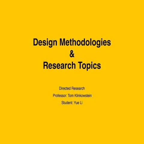 Design methodologies & research topics | PDF | Technology & Computing