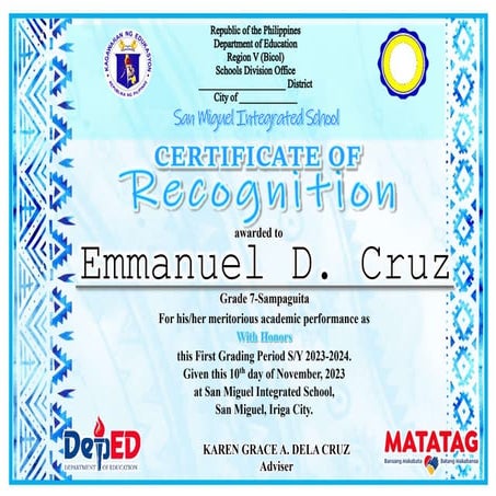Ethnic Design for Certificate of Recognition | DOCX