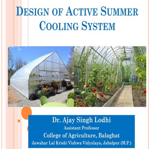 Design of active summer cooling system | PDF