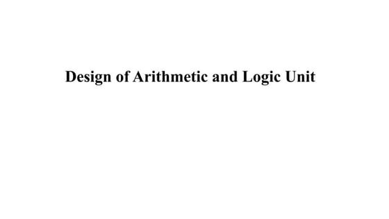 Arithmetic Logic Unit (ALU) | PPT | Computing | Technology & Computing