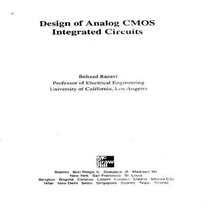 Design Of Analog Cmos Integrated Circuits Pdf