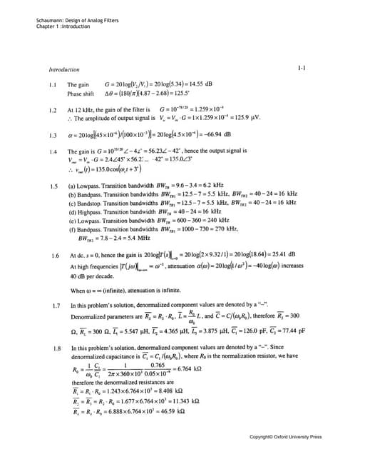 Modern Analog Filter Analysis and Design | PDF