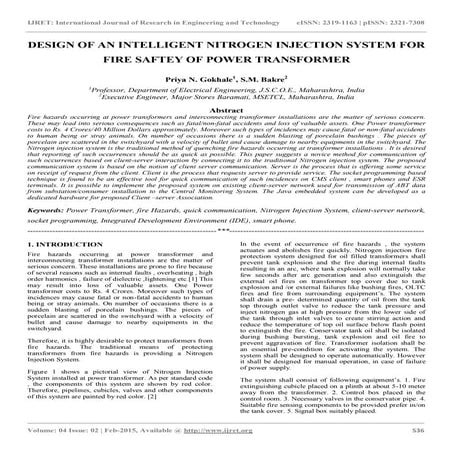 Design of an intelligent nitrogen injection system for fire saftey of ...