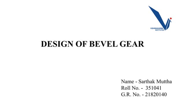 Unit ii bevel gears | PPT